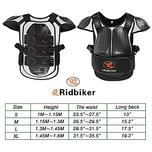Kids Dirt Bike Gear Chest Protector Motocross Gear Body Armor Vest for Motorcycle Protective Gear Motocross Chest Protector Motorcycle Riding Gear (Silver, Medium)