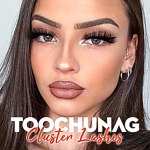 Lash Clusters False Eyelashes 18mm 5D Fluffy Faux Mink Lashes Extensions 56 Pcs DIY Wispy Volume Individual Lashes by TOOCHUNAG