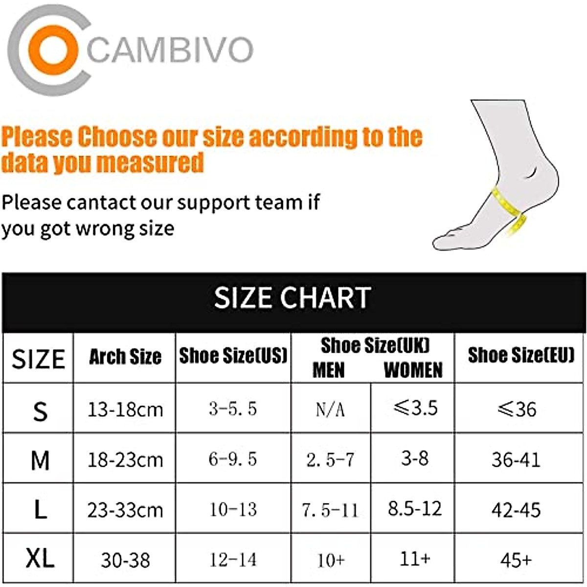 CAMBIVO Plantar Fasciitis Relief Socks for Women & Men (Pair), Ankle Brace Compression Sleeve Support for All Day Wear with Arch and Ankle Support (Small)