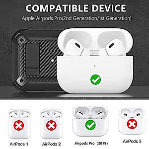 for AirPods Pro 2nd/1st Generation Case Cover with Cleaner kit &3 Pairs Replacement Ear Tips with Noise Reduction Hole(S/M/L),with Secure Lock Protective for Apple AirPods Pro 2022/2019 Charging Case