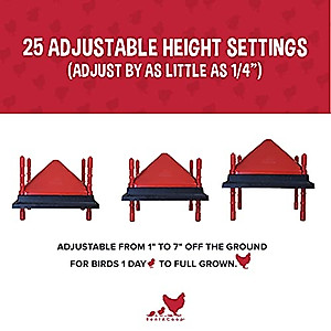 RentACoop Chick Brooder Heating Plate and Anti-Roost Cone Set - Brooder Heat Plate Warms Up to 20 Chicks - Chick Heater with 25 Adjustable Heights and 22 Watts - Safer Than Heat Lamps - 12" x 12"