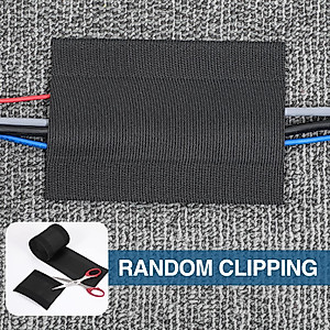 WILLBOND Carpet Cord Cover Cable Grip Floor Cover Cable Protector Management Only for Commercial Office Carpet(Black,147.64 ft)