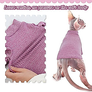 DENTRUN Sphynx Hairless Cats Shirt Pullover Kitten T-Shirts, Breathable Cat Wear Turtleneck Sweater Adorable Cat's Clothes Vest Pajamas Jumpsuit