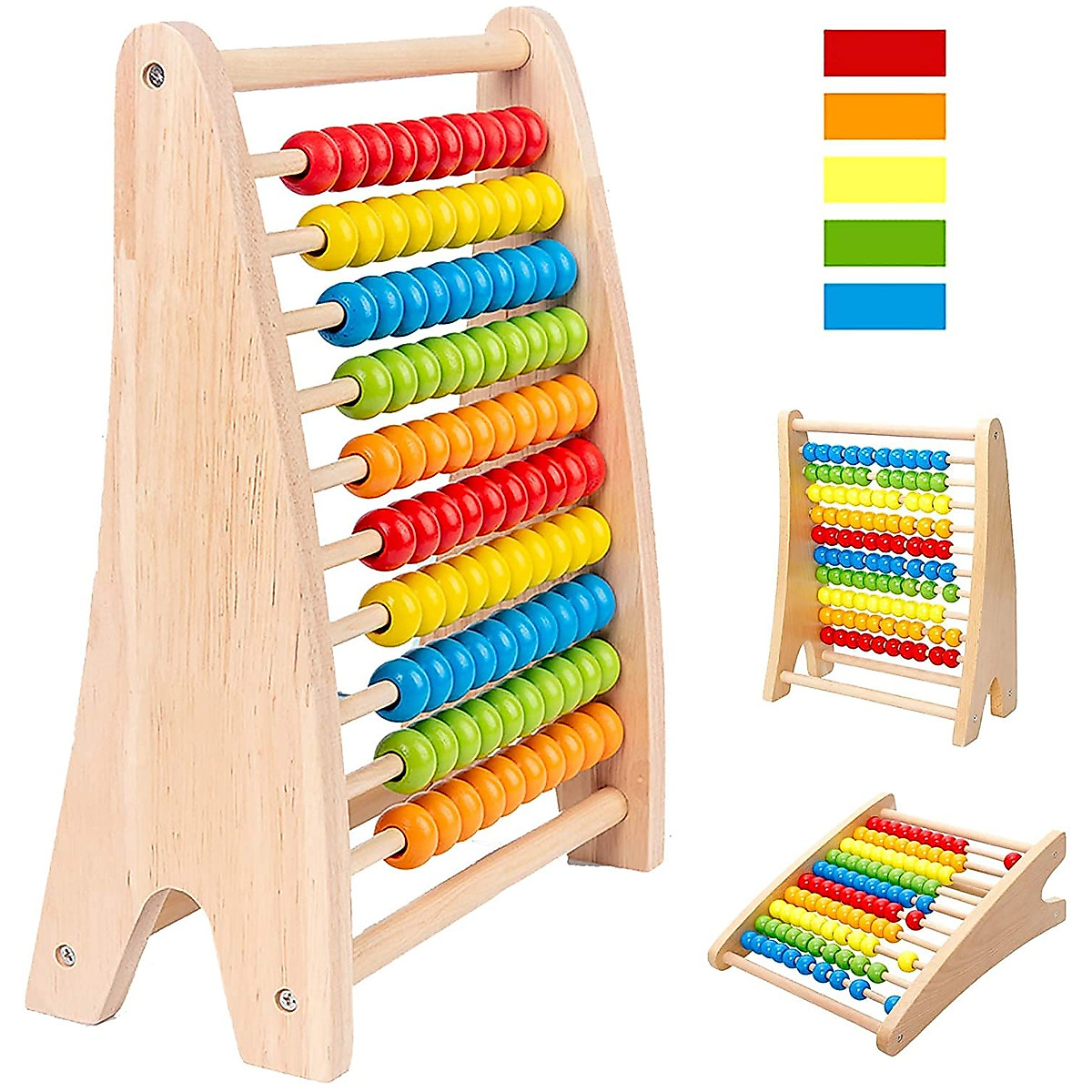 Wondertoys Wooden Abacus Educational Counting Frames Toy 100 Beads Math Tool Baby Abacus for Kids Montessori Gifts Abaco Matematicas para Niños