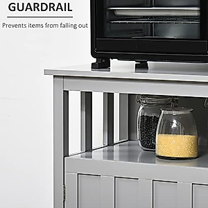 HOMCOM Sideboard Buffet Cabinet, Kitchen Cabinet, Coffee Bar Cabinet with 2 Doors and Adjustable Shelves for Entryway Living Room, Gray