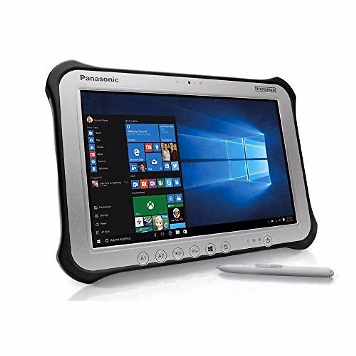 Panasonic TougHPad G1, FZ-G1, Intel Core i5-4310U @2.0GHz, 256GB SSD, 8GB, 10.1-inch WUXGA Multi Touch + Digitizer, WiFi, Bluetooth, Rear Cam, Webcam, 4G LTE, Windows 10 Pro, LAN Port (Renewed)