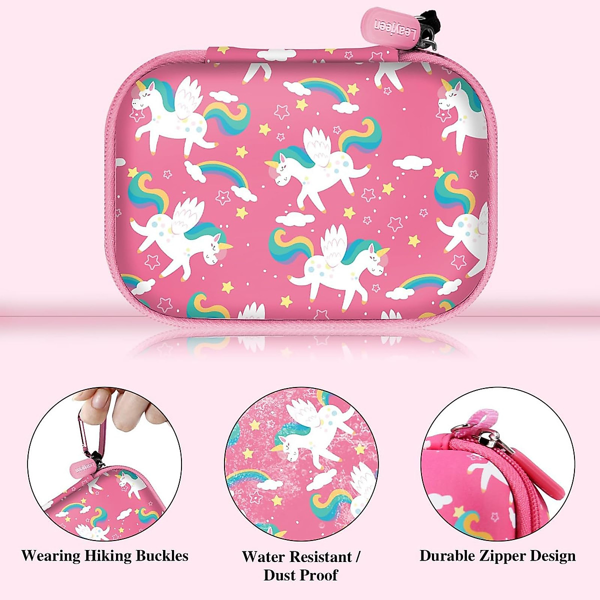 Leayjeen Kids Camera Case Compatible with Goopow/Mgaolo/CIMELR/Seckton/OZMI/Dylanto Kids Camera Toys and Children Digital Video Camera,Best Christmas and Birthday Gifts-Pink Unicorn(Case Only)