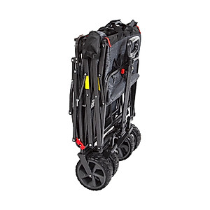 Mac Sports 300LB Capacity Push Wagon with Wheels, Handle and Basket - Grocery Heavy Duty Wagon for Camping, Shopping, and More - All Terrain Folding Wagon Heavy Duty with Lightweight Design (Gray)