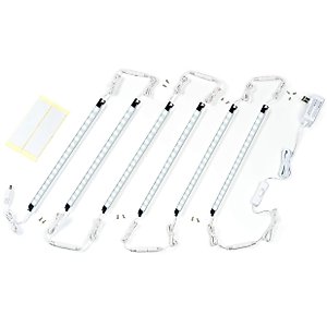 Cefrank Led Light Strips Kit, (6) 12’’ Linkable Light Bars + Rocker Switch + UL Power Adapter, Under Cabinet Lighting, Gun Safe, Locker, Closet, Shelf, Showcase Lighting, 6000K Cool White