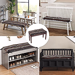 Big Hippo Bench Cushion 36 inch, Patio Bench Cushion Indoor, Patio Furniture Chair Cushion Bench Pad, Porch Swing Cushion with Ties