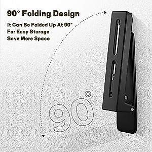 304 Stainless Steel Microwave Wall Mount Brackets Universal Shelf Wall Bracket Telescopic Microwave Oven Rack Adjustable Folding Sturdy Kitchen Accessories (Black)