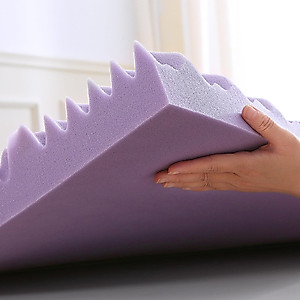 MUXHOMO 3 Inch 7-Zone Twin Mattress Topper, Egg Crate Foam Mattress Topper Twin Size for Back Pain, Lavender Cooling Gel Infused Bed Pad, CertiPUR-US and Oeko-TEX Certification (38"×75")