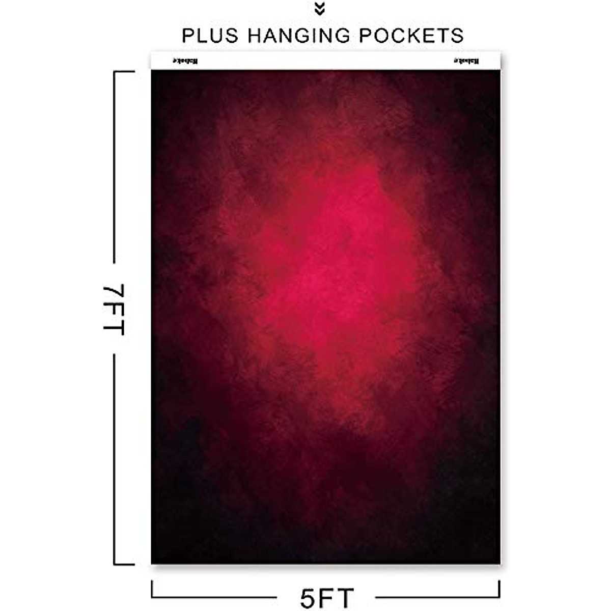 Haboke 5X7ft Durable Soft Fabric Abstract Red Portrait Photography Backdrops for Photo Shoot Studio Booth Props