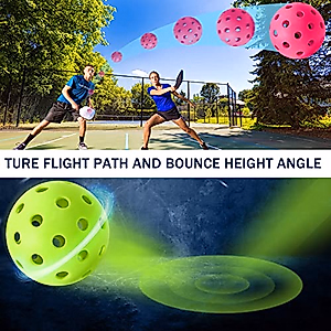 FEBSNOW Pickleball Balls, 40 Holes Outdoor Pickleball Balls for USAPA Regulations, Elasticity and Durable Pickleballs for Beginners and Professional