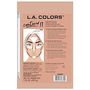 L.A. Colors I Heart Makeup Contour Palette, Medium-Deep, 1.04 Ounce