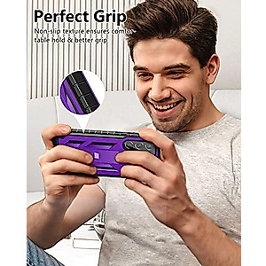 FNTCASE for Samsung Galaxy S22 Ultra Case: Built-in Screen Protector & Kickstand Full-Body Dual Layer Rugged Military Grade Shockproof Protection Heavy Duty Protective Phone Cover 5G-Purple