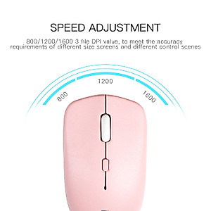 RECCAZR Wireless Keyboard and Mouse Combo, 2.4Ghz Full Size Wireless Keyboard and DPI Adjustable Mouse,Long Battery Life, Lag-Free Wireless Keyboard and Mouse for PC, Windows, Desktop, Laptop(Pink)