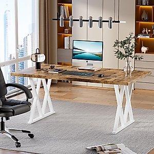 PAKASEPT 71" Executive Desk, Large Computer Office Desk Workstation, Modern Simple Style Laptop Desk, Dining Room Table, Business Furniture for Home Office