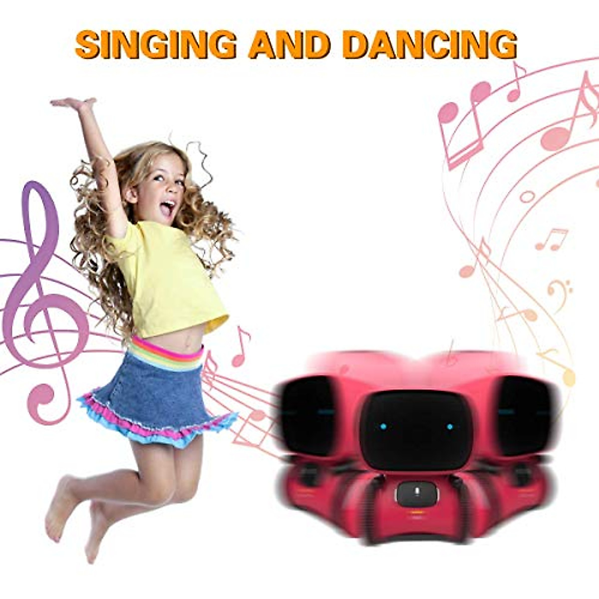 98K Kids Robot Toy, Smart Talking Robots, Gift for Boys and Girls Age 3+, Intelligent Partner and Teacher, with Voice Controlled and Touch Sensor, Singing, Dancing, Repeating