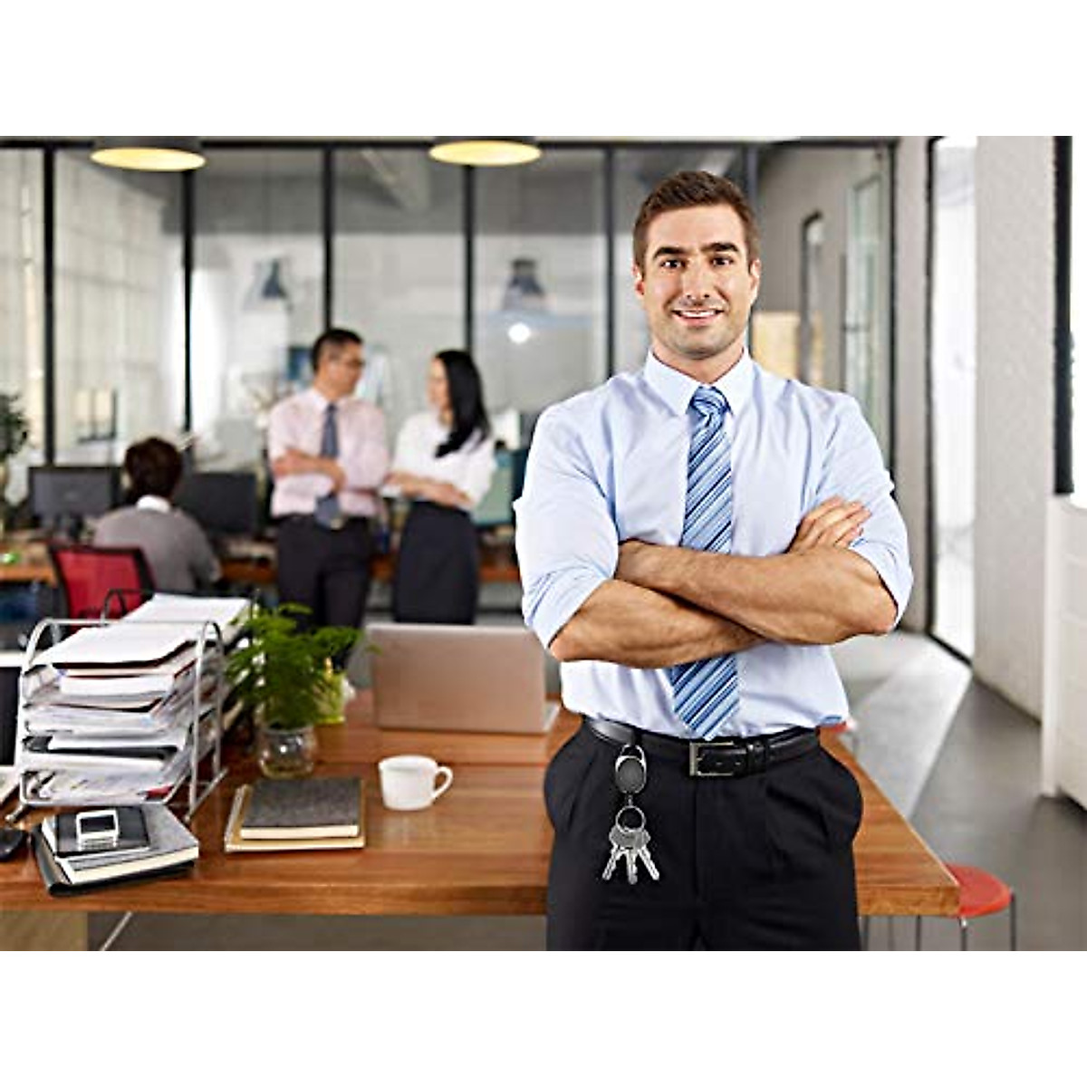 Selizo 6 Packs Retractable Badge Holder ID Carabiner Badge Reels Retractable Key Holders Keychains with Key Ring, Assorted Colors