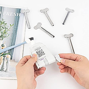 Framendino, 10 Pack Stainless Steel Tube Squeezer Toothpaste Squeezer Keys Dispenser Roller for Toothpaste Cosmetic Silver