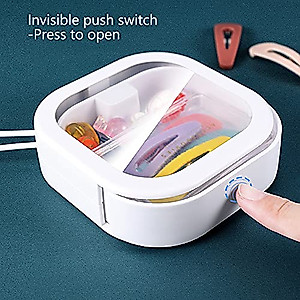 Lunhoo Portable Storage Box Makeup Box Jewelry Storage Organizer Case White