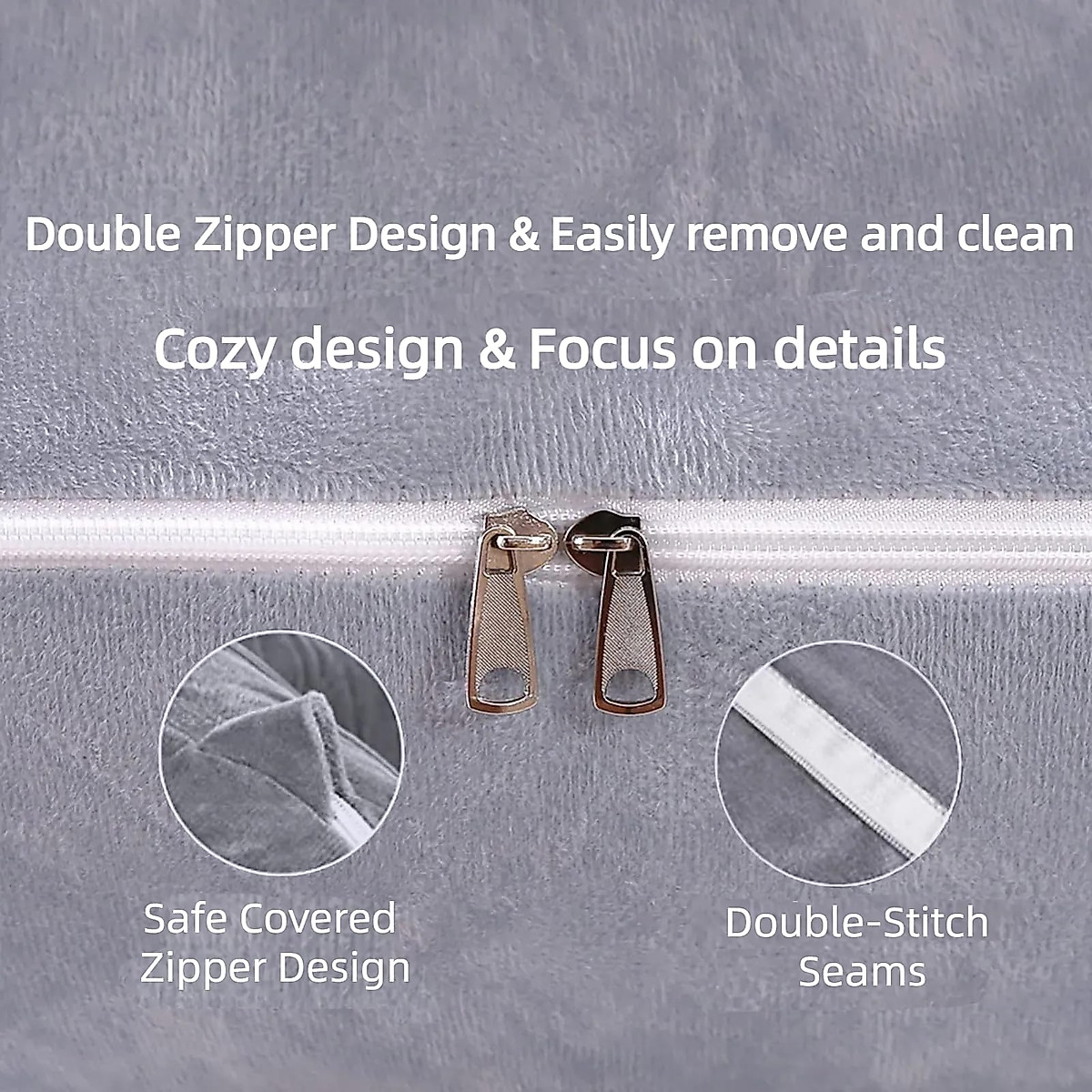 BATTOP Pregnancy Pillow Cover for U+J Shaped Body Pillow,57 inch Large Pregnancy Pillowcase,Cooling,Machine Washable Replacement Cover,Fits Most 55/57 Inch,Cover Only