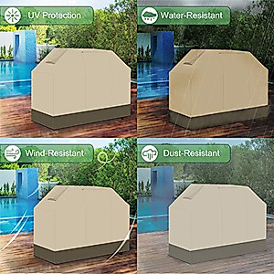 PHI VILLA 65" L x 24" D x 49" H Outdoor BBQ Grill Cover with Weather Resistant Fabric, Large Grill Cover Heavy Duty, Rip-Proof,UV-Resistant Medium