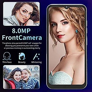 Zopsc M12S Ultra 6.5 inch Smartphone for Android 12 Water Drop Unlocked Smartphone WiFi 5G Network 6 256GRAM 16MP 8MP 4000mAh GPS Support, White