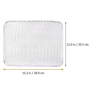 Luxshiny BBQ Grill Mesh Mat: 10Pcs Disposable Aluminum Grill Topper Broiler Net Pans Non-Stick Cooking Grid Grates Pad Baking Tools for Outdoor Camping Barbeque Picnics Backpacking Backyards