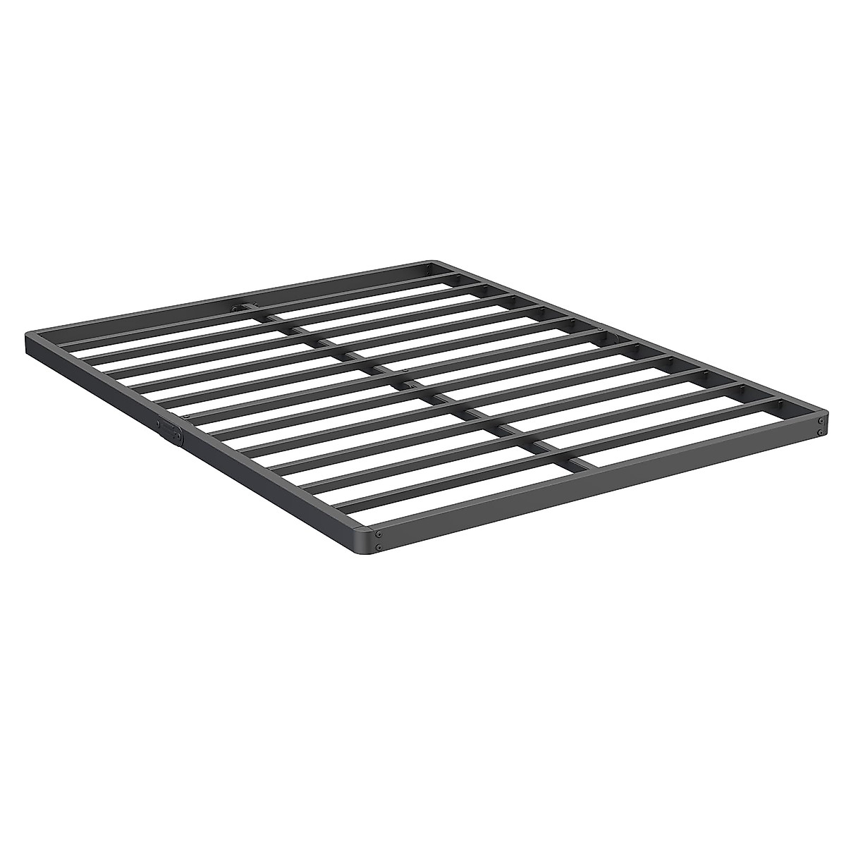 Woozuro 2 Inch Queen Bunkie-Board Only, Low Metal Box-Spring Frame with Steel Slats, Quick Lock Bed-Slat Replacement, Noise Free Mattress Surpoort Base, Upholstered Bed Frame Accessories, Black