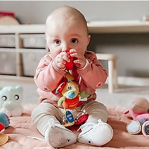 Playgro Dingly Dangly Mimsy Rattle Mirror Feet’s Baby Hanging Toys - Development Toy for Baby 0+ Months - Multi Sensory Infant Toys for Early Learning & Stimulation with Soft Textured Fabric