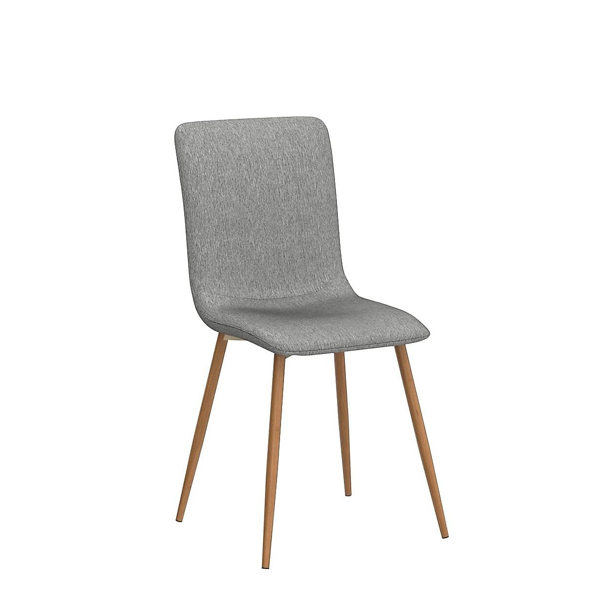 FurnitureR Scandinavian Set of 2,Side Fabric Cushion Seat Accent Sturdy Oak Metal Legs for Kitchen Living Waiting Room Dining Chair, 15" D x 16.5" W x 33.7" H, Grey