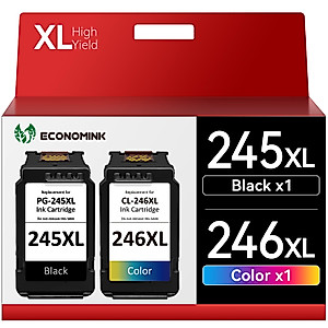 Economink 245XL and 246XL Ink Cartridge Replacement for Canon PG-245XL CL-246XL PG-243 CL-244, 245 246 Combo Pack for Pixma MX492 MX490 MG3022 MG2522 TS3320 TR4520 TR4522 MG2922 MG2920 TS202 Printer