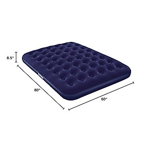 Bestway Flocked Queen Airbed without Inflation Pump, 80 x 60 x 8.5-Inch, Blue