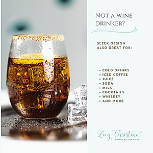 Doberman Gifts for Women Funny Stemless Wine Glass for Her Dobie Mom Cup 0054