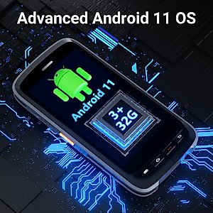 Tera Android 11 Barcode Scanner PDA: with Charging Cradle Pistol Grip 8000mAh Extra Large Battery Handheld Mobile Computer 5.2” Full Touch Screen Zebra 2D Scan IP65 Graded Inventory Scanner P172