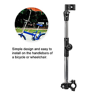 Yinhing Umbrella Holder for Wheelchair, Umbrella Mount Holder, Wheelchair Stroller Umbrella Attachment Handle Bar Holder Clamp Supporter Connector