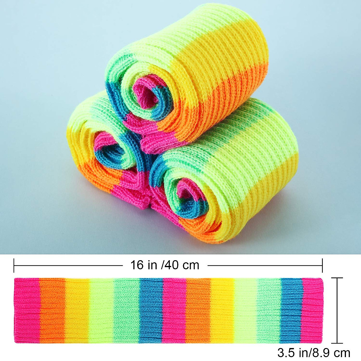 SATINIOR 80's Women Knit Leg Warmers Crochet Ribbed Leg Socks for Party Accessories (Multicolor)