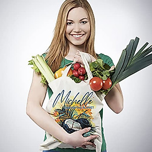 Lara Laser Works Personalized Tote Bag for Women, Custom Summer Bag w/ Name and Text, Canvas Tote Bag with 8 Designs, Tropical Beach Bag, Vacation Gifts for Her