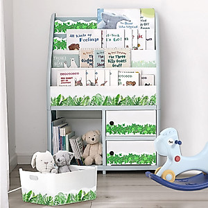 Cinvo Bulletin Board Border Trim Boho Greenery Tropical Leaves Ivy Leaves Double Sided Border Die-Cut for Bulletin Boards Black Board Desks Wall Decals Back to School Classroom Decoration (3" x 50’)