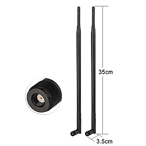 Superbat High Gain WiFi Antenna 8dbi 2.4GHz 5.8GHz Antenna with RP-SMA Connector for PCI-E WiFi Network Card Wireless Network Router Extender etc. 2-Pack