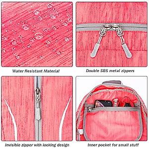 ZOMAKE 25L Ultra Lightweight Packable Backpack - Foldable Hiking Backpacks Water Resistant Small Folding Daypack for Travel(Red)