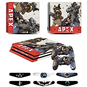 PS4 Pro Skins - Decals for PS4 Controller Playstation 4 Pro - Stickers Cover for PS4 Pro Controller Sony Playstation Four Pro Accessories with Dualshock 4 Two Controllers Skin - Apex