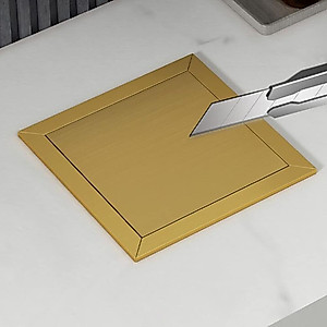 zktoermn Trash Cans Lids, 304 Stainless Steel Trash Grommet Flap Lid, 360 ° Rotation Flush Recessed Trash Can Lid Waste Chute Cover XJJUN (Color : Gold, Size : 22cm)