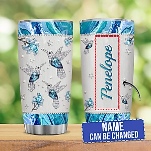 Wassmin Hummingbird Tumbler Personalized Gifts For Women Girls Lady Jewelry Drawings Style Tumblers Stainless Steel Insulated Coffee Travel Mug Stuff Birthday Christmas Cup Spirit Gift