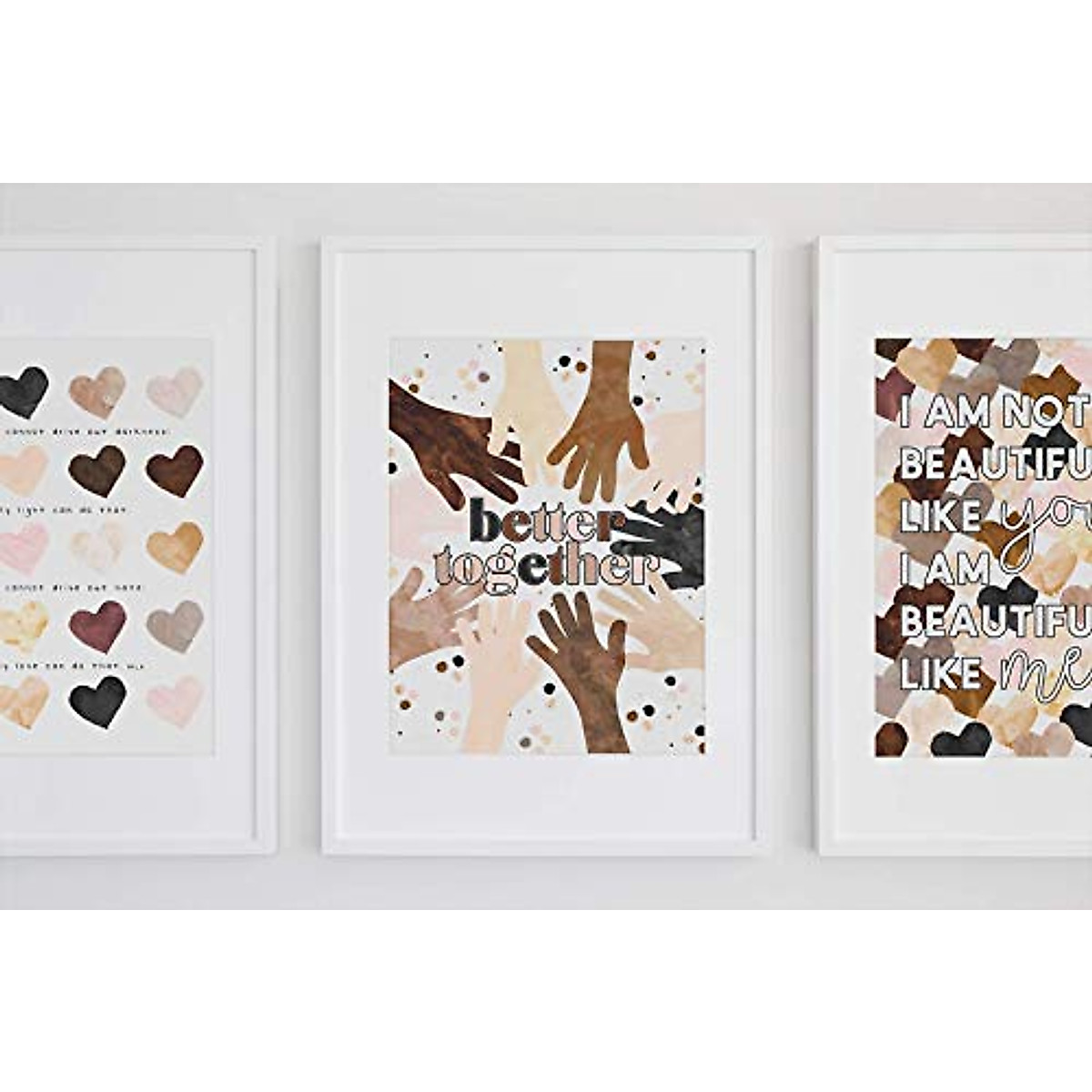 Diversity Art for Kids - Better Together - Equality Diversity Poster Positive Classroom Decor Be Kind Inclusion Kindness Diversity - UNFRAMED Poster Print 5x7" 8x10" 11x14" 16x20" or 24x36"