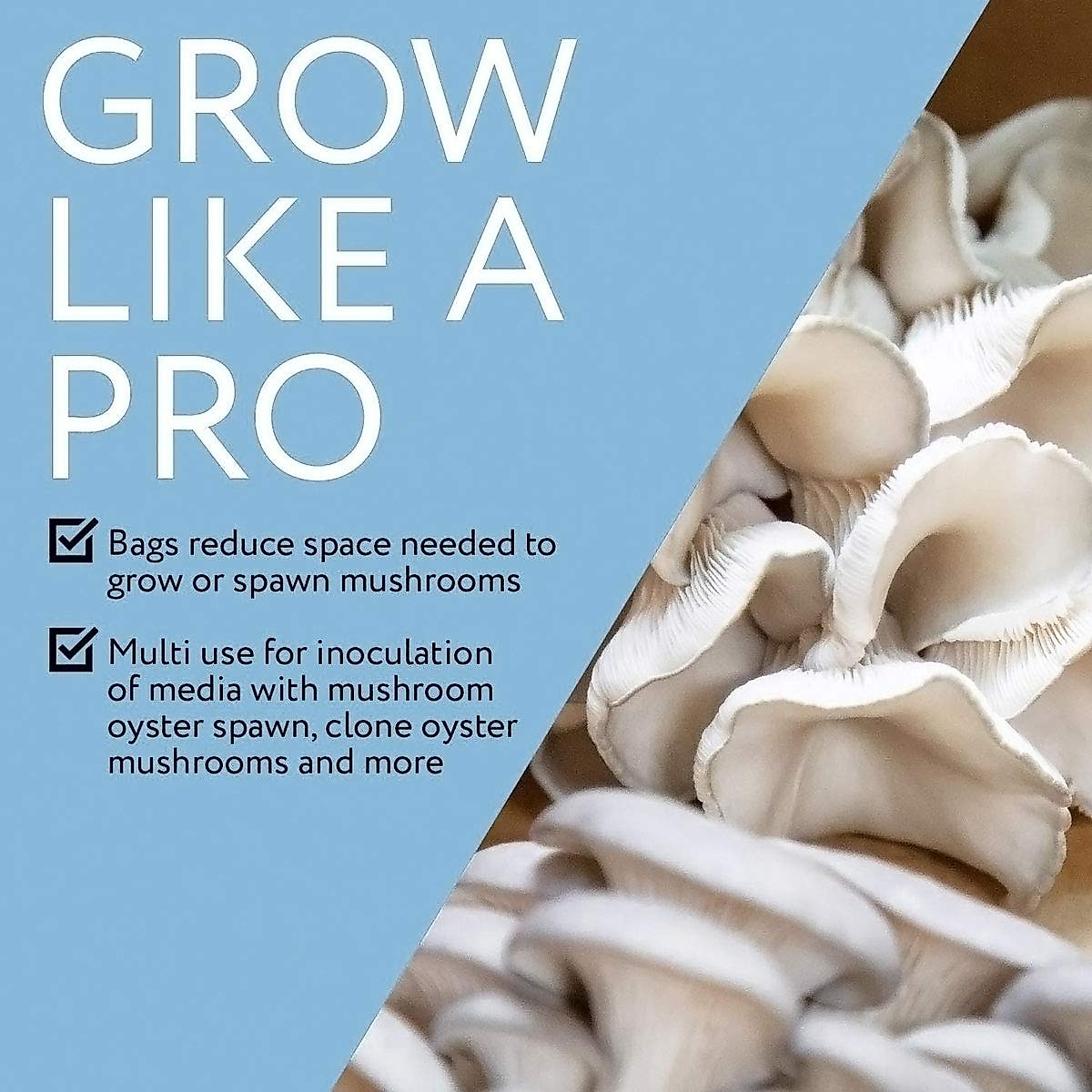 60PACK Mushroom Grow Bags, Large Extra Thick 6 Mil Spawn Bags, 4" X 3.2" X 20" 0.2 Micron Filter Breathable, Mushroom Growing Bags for Substrate Autoclavable, Mushroom Bag Tear Resistant Strong