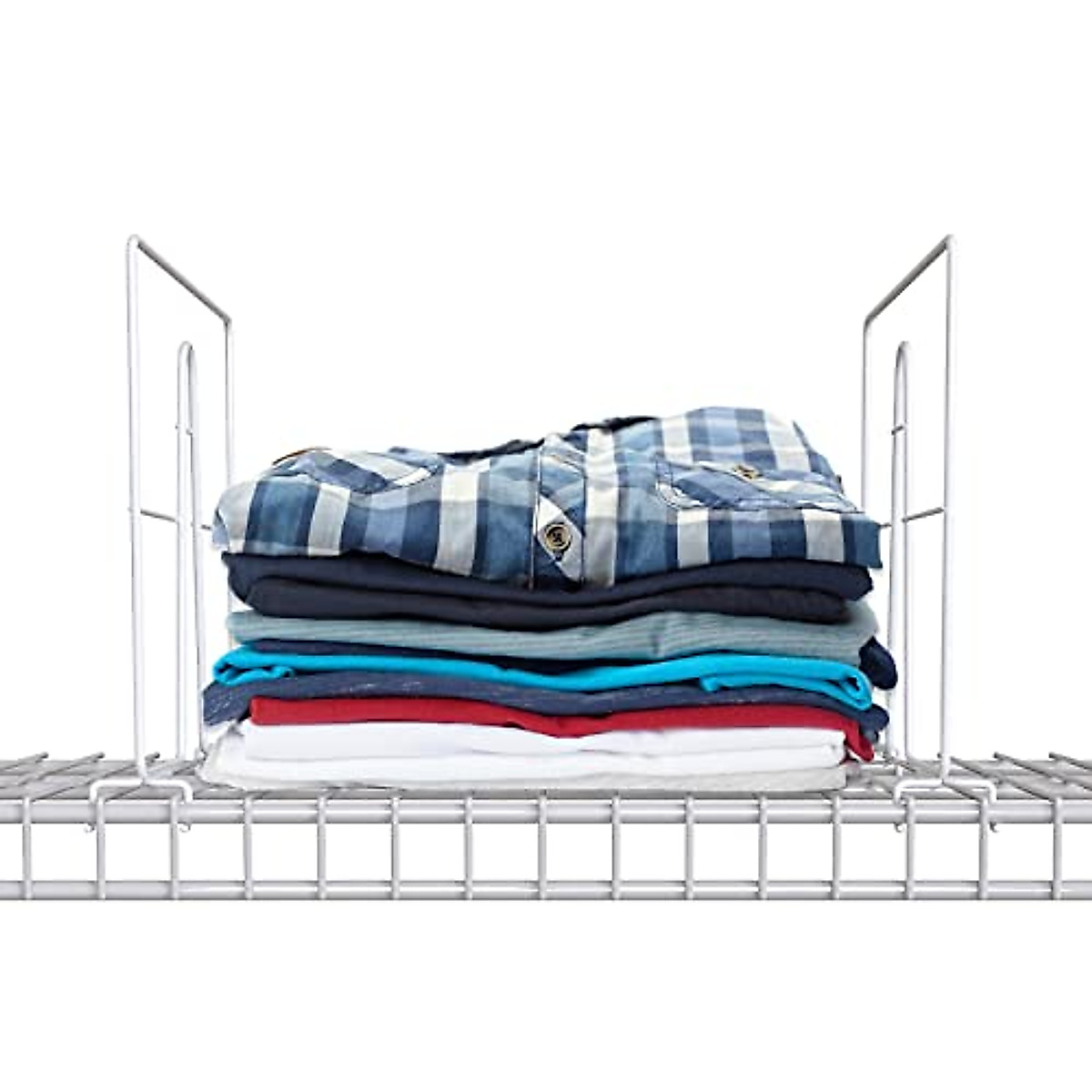 Hmdivor 8 Pack Wire Shelf Dividers Steel Closet Dividers and Separator for Organization, Shelves and Storage in Cabinet, Kitchen, Bedroom and Office