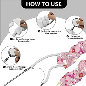 Gomyblomy Daisy Pink Ribbon Stethoscope Cover Pink Stethoscope Cover Scrunchie Stretchy Stethoscope Cover Sleeves for Nurse Doctors 2 Pack Stethoscope Accessories